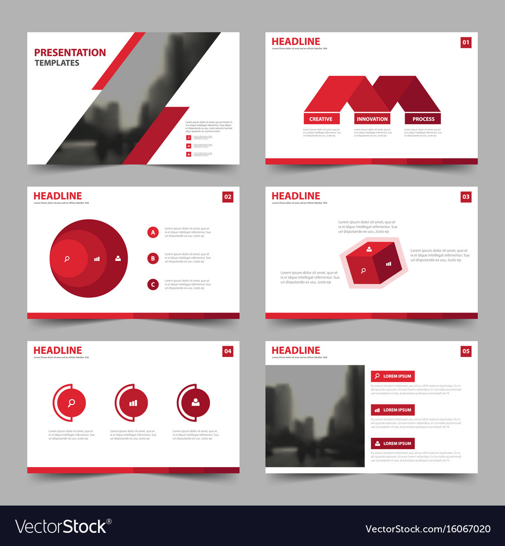 Red abstract presentation templates infographic Vector Image