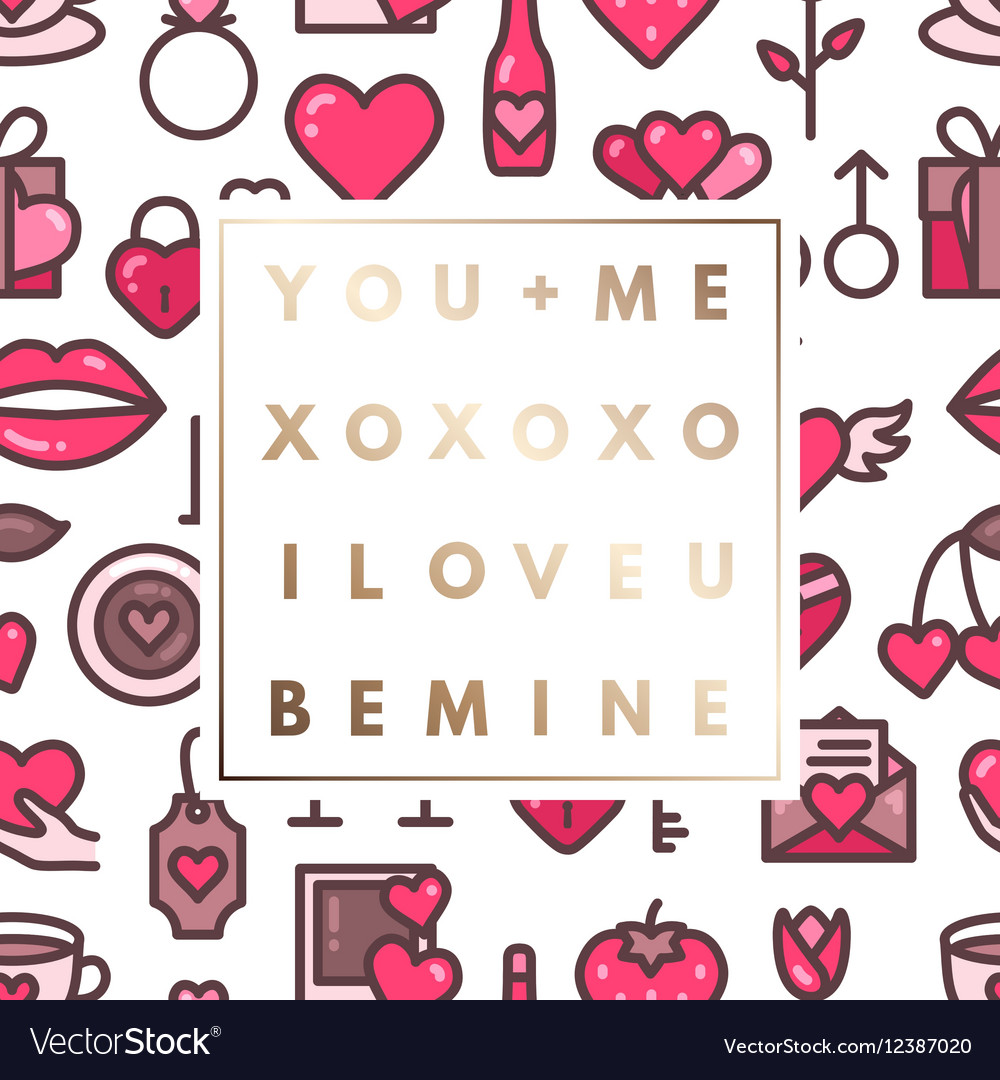 Romantic logo in frame Royalty Free Vector Image