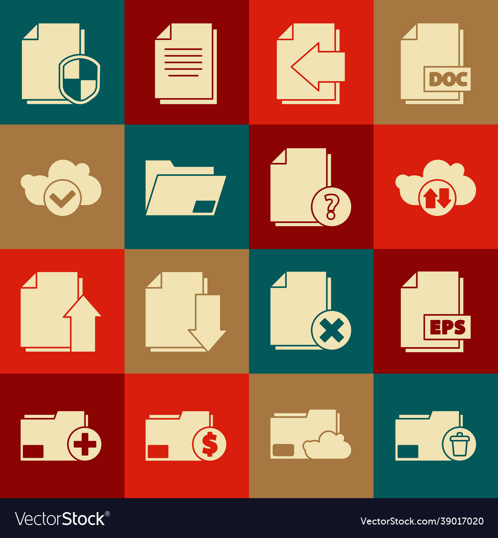 Set delete folder eps file document cloud Vector Image Set delete folder eps file document cloud Vector Image