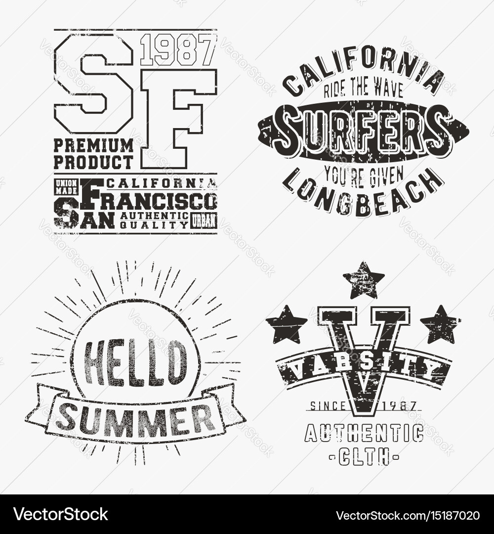 Set of various vintage stamp Royalty Free Vector Image