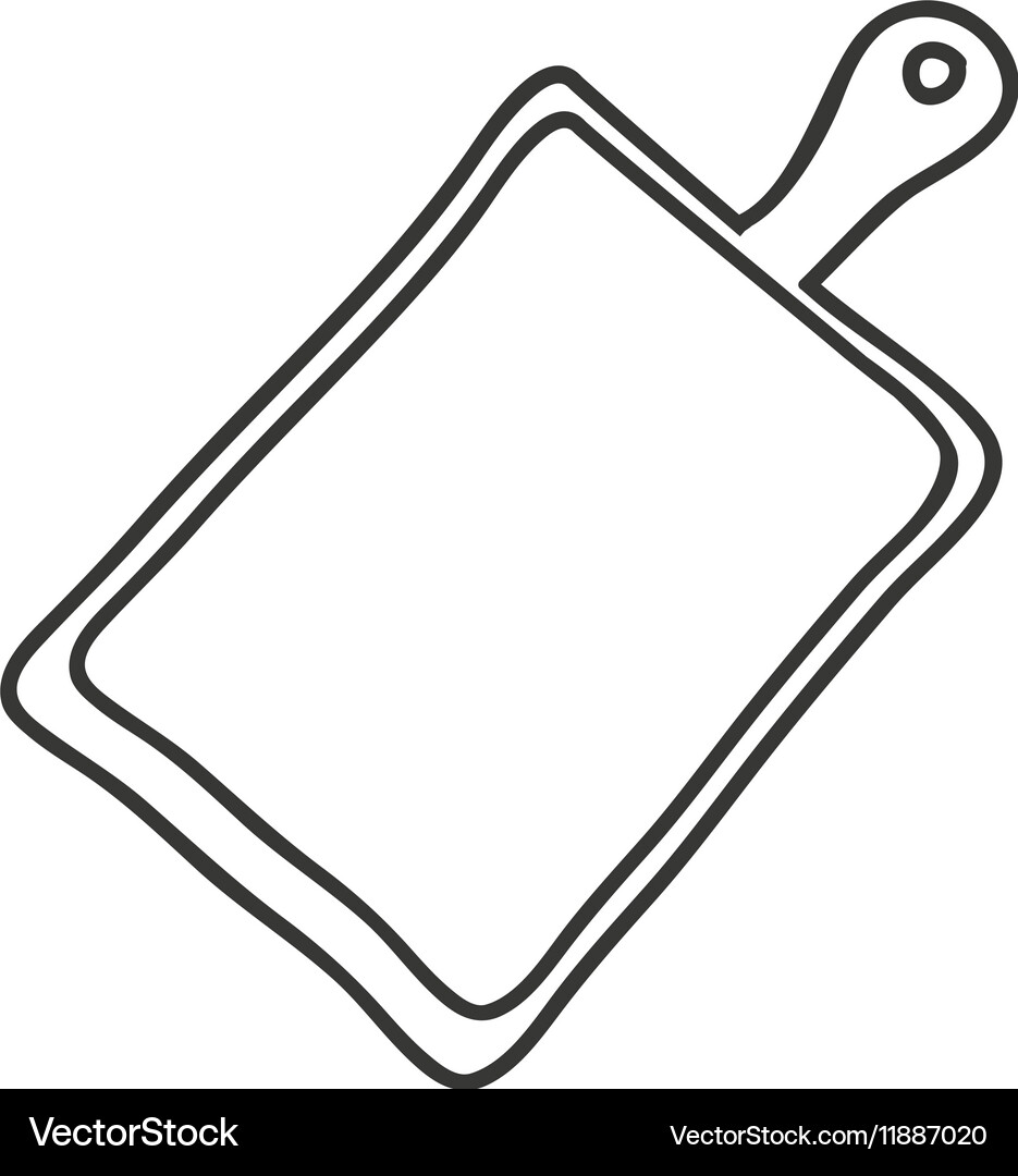 Silhouette monochrome with chopping board Vector Image