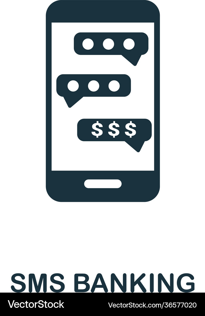 Sms banking icon line style icon design from Vector Image