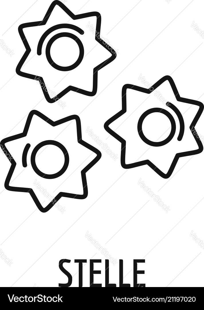Stelle pasta icon outline style Royalty Free Vector Image