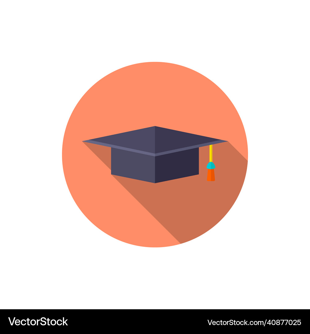 Bachelor icon symbol education flat design long Vector Image