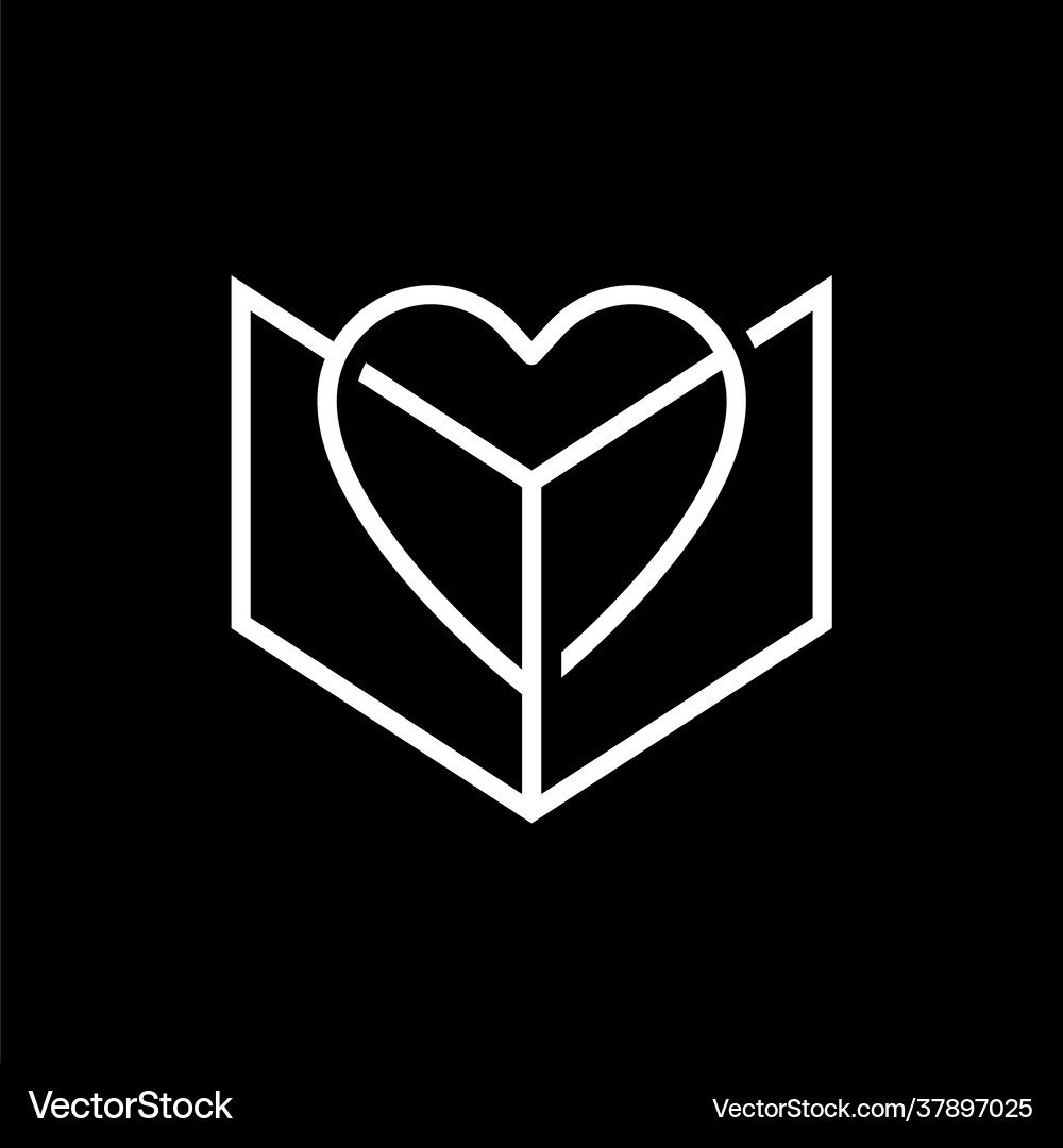 Book love logo template lover icon Royalty Free Vector Image
