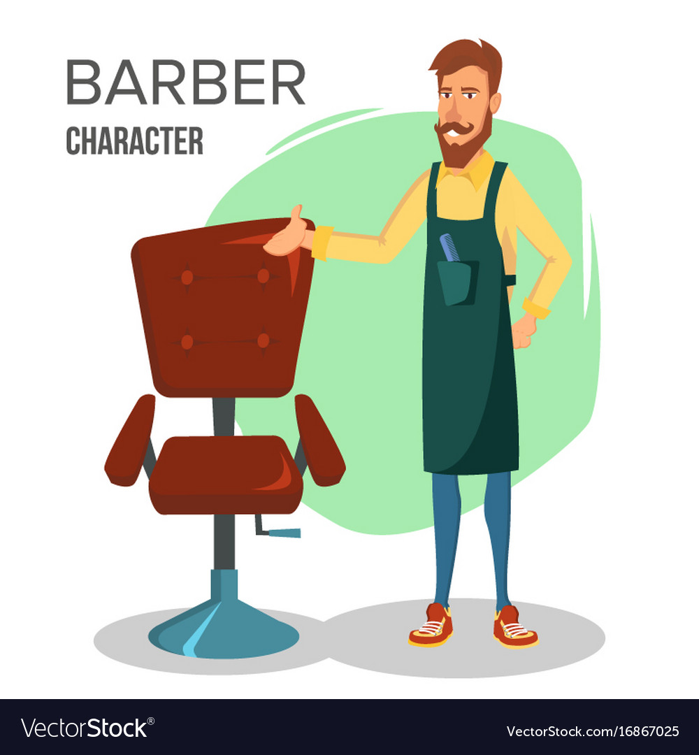 Cartoon barber character classic lounge Royalty Free Vector Cartoon barber character classic lounge Royalty Free Vector
