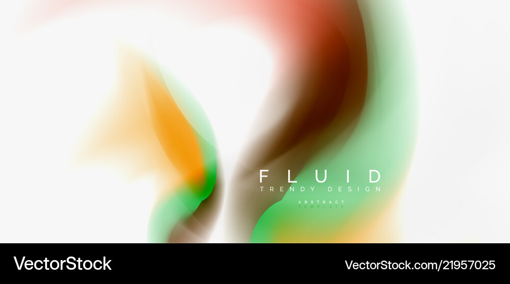 Color flowing wave trendy liquid design template Vector Image