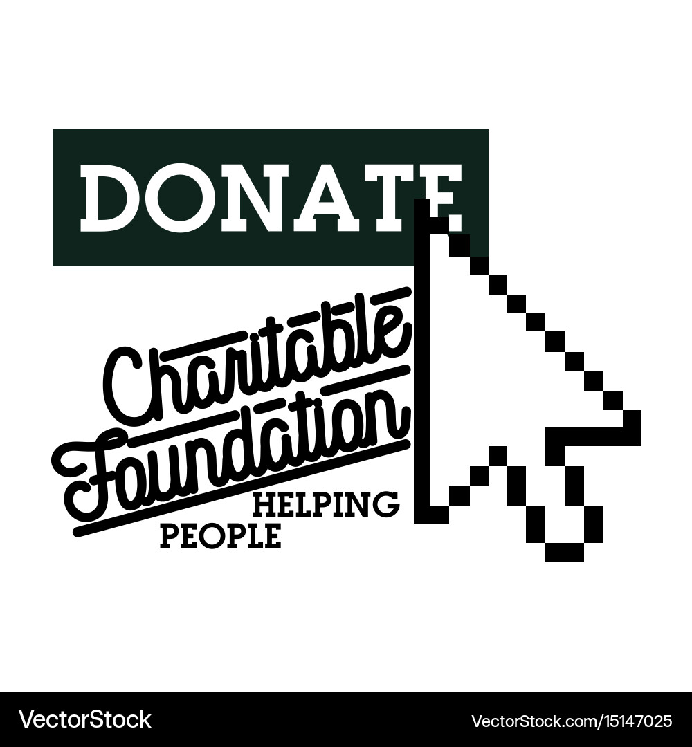 Color vintage charitable foundation emblem Vector Image