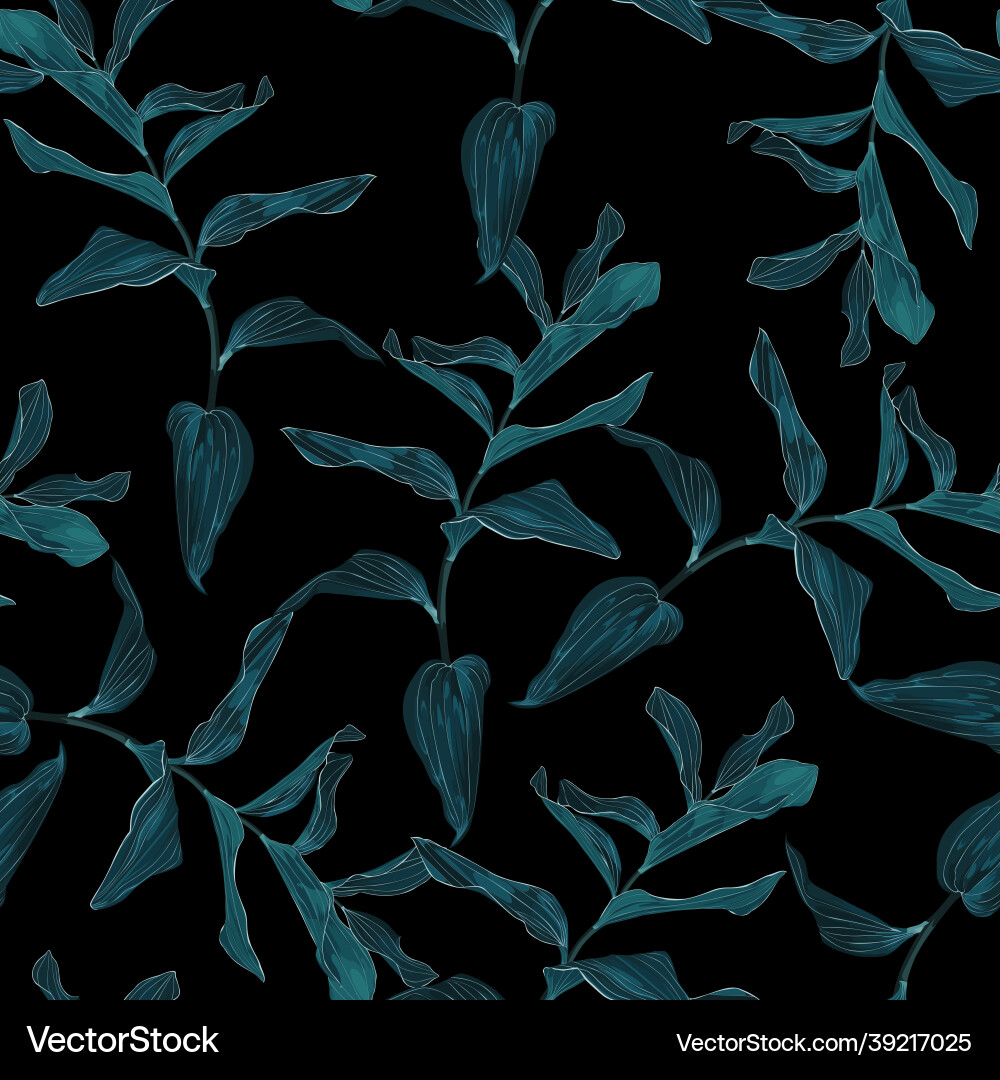 Fashionable seamless tropical pattern with blue Vector Image