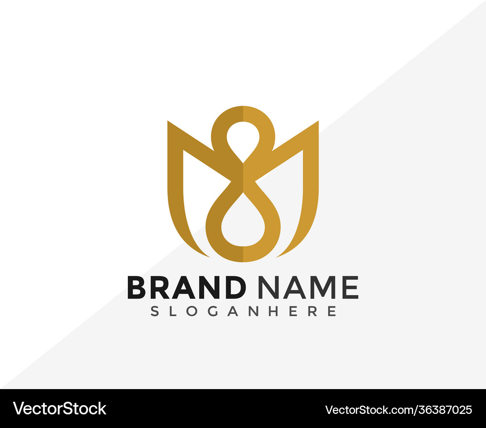 Luxury letter m drop oil logo design creative Vector Image