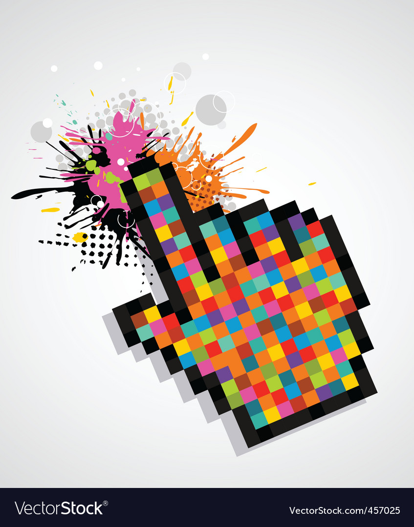 Pixel cursor hand Royalty Free Vector Image - VectorStock