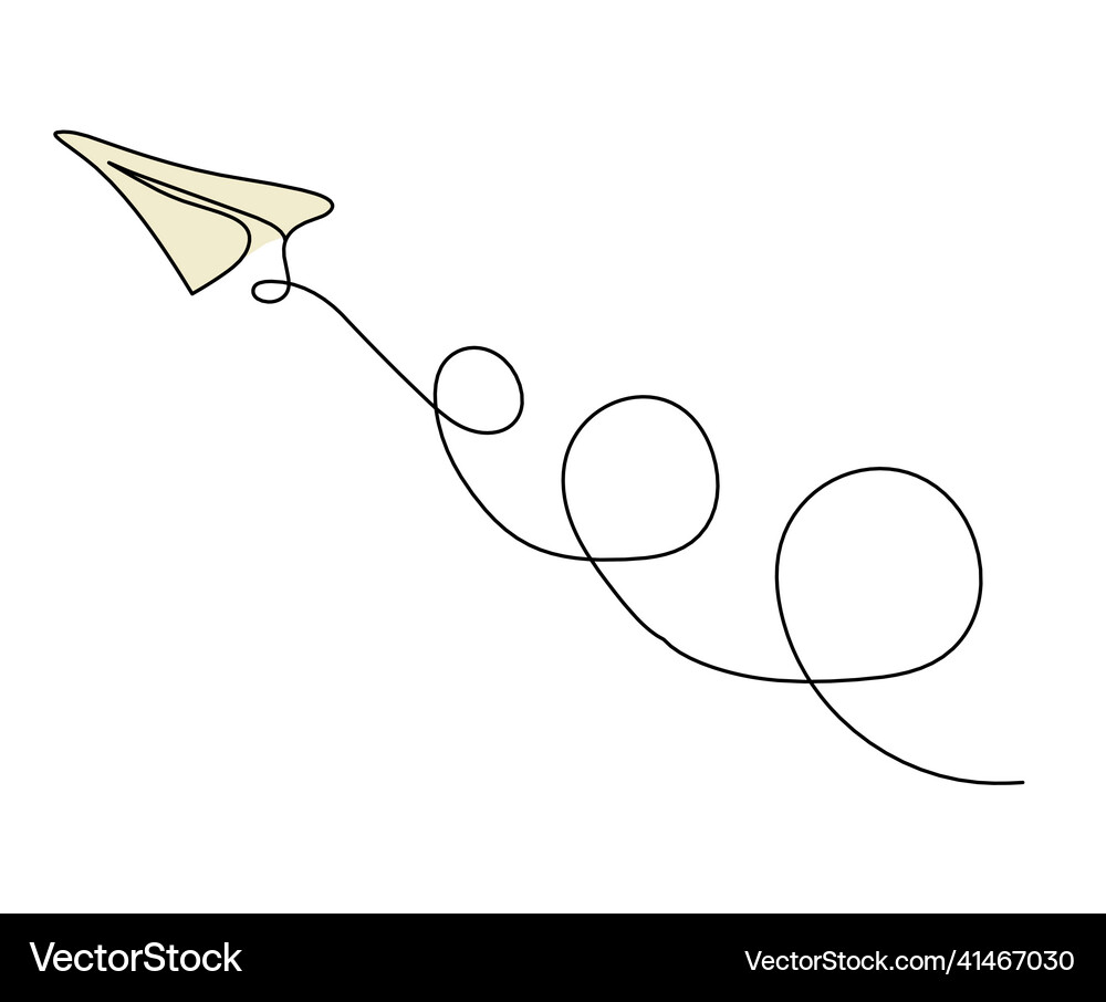 Abstract color paper plane as line drawing Vector Image