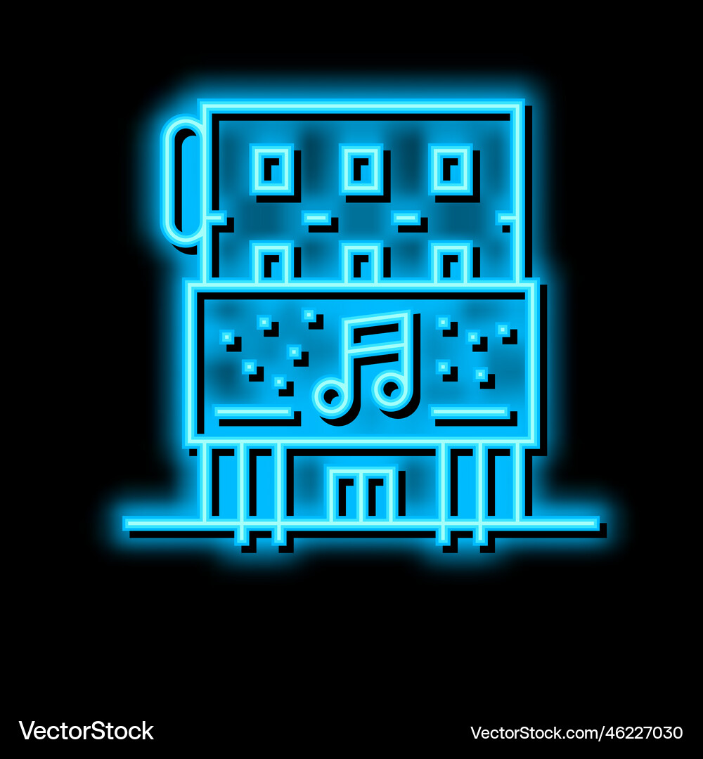 Club building neon glow icon Royalty Free Vector Image