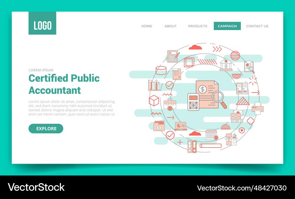 Cpa certified public accountant concept Royalty Free Vector