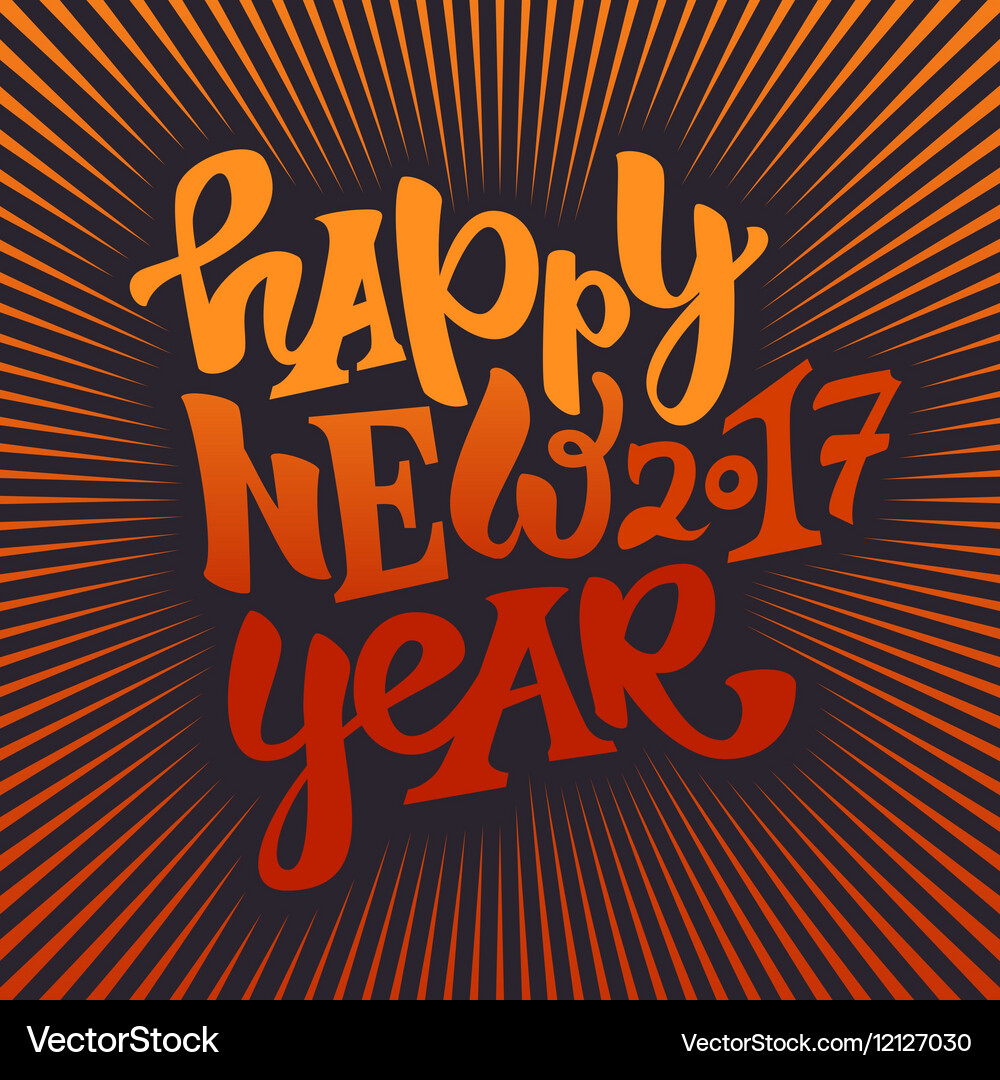 Happy new 2017 year lettering Royalty Free Vector Image