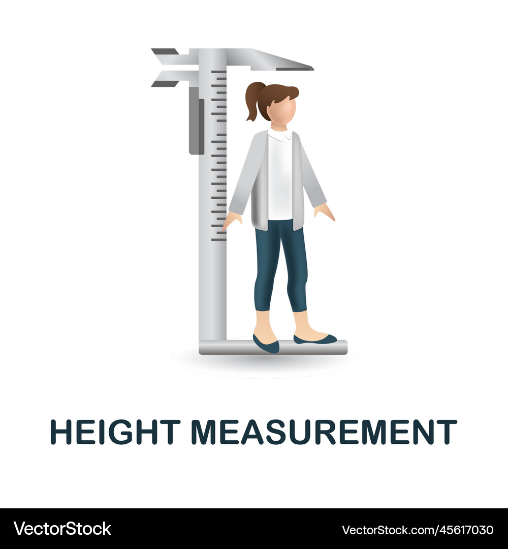Height measurement icon 3d from measurement Vector Image