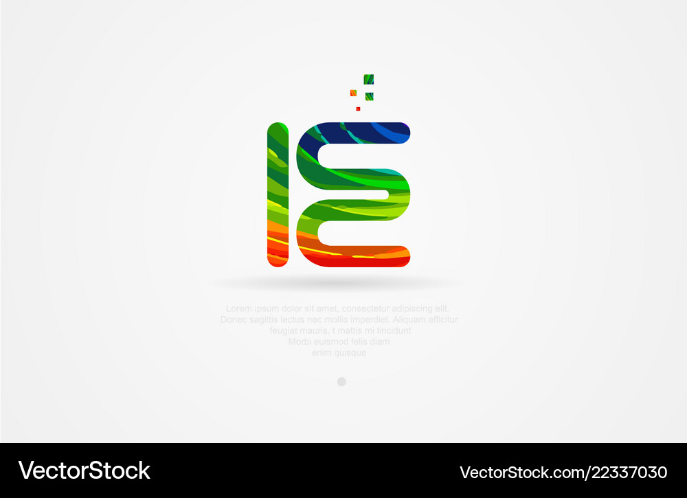 Ie i e rainbow colored alphabet letter logo Vector Image