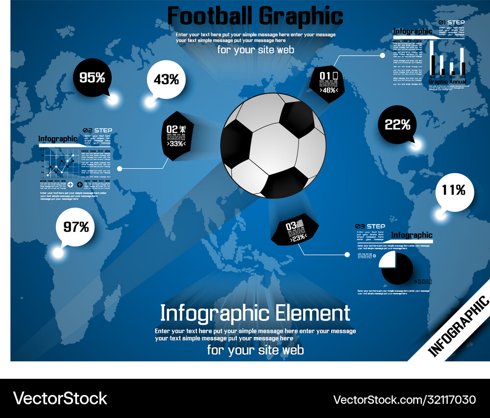 Infographic football modern style Royalty Free Vector Image