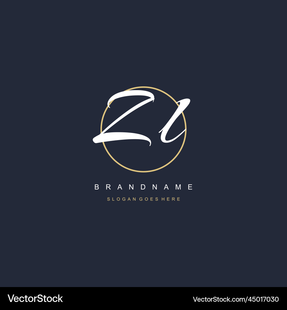 Initial letter zl logo monogram feminine style Vector Image