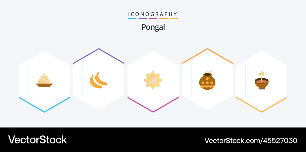 Pongal 25 flat icon pack including celebrate Vector Image