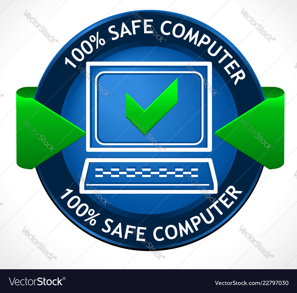 Safe pc badge Royalty Free Vector Image - VectorStock