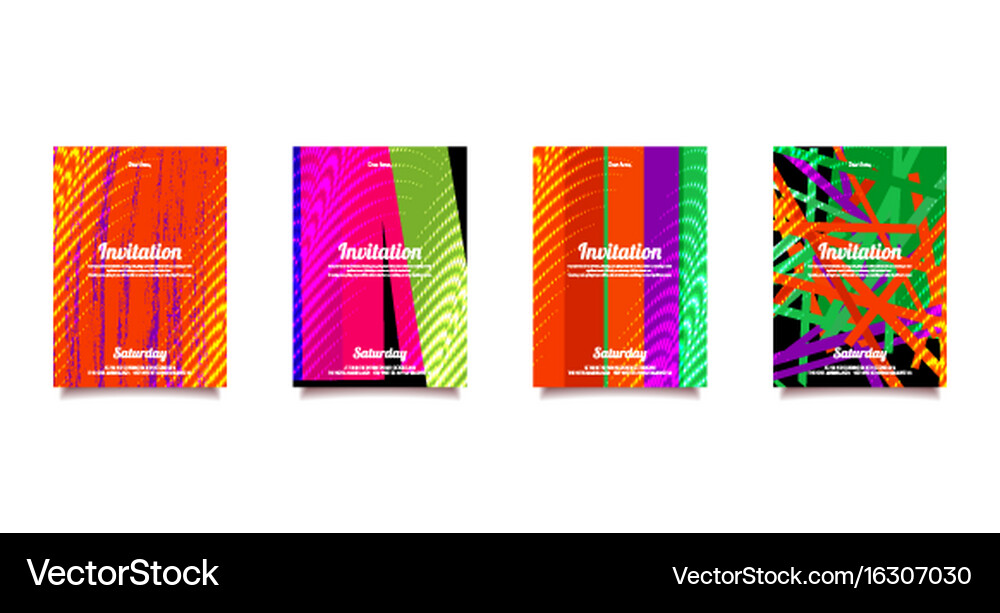 Set cards for congratulations and invitation Vector Image