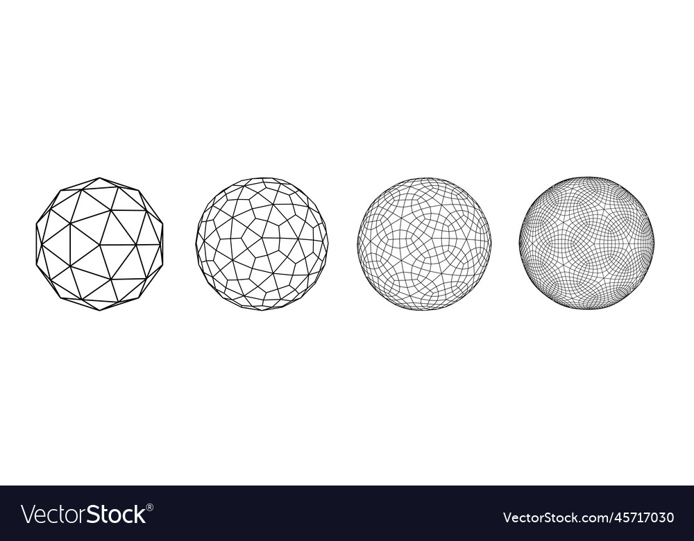 Wireframe sphere with connected lines abstract 3d Vector Image
