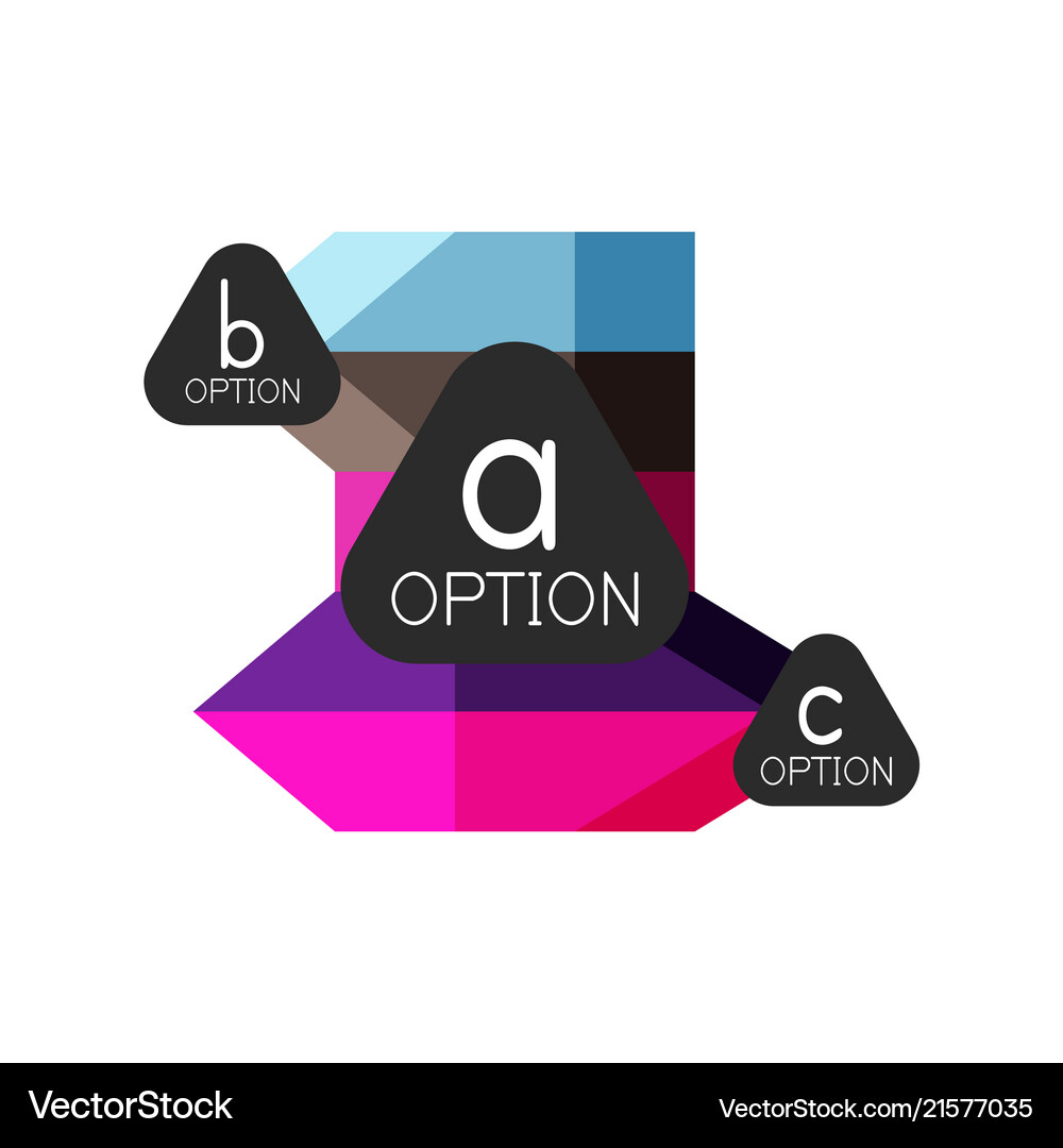 Abstract colorful geometric option infographics Vector Image