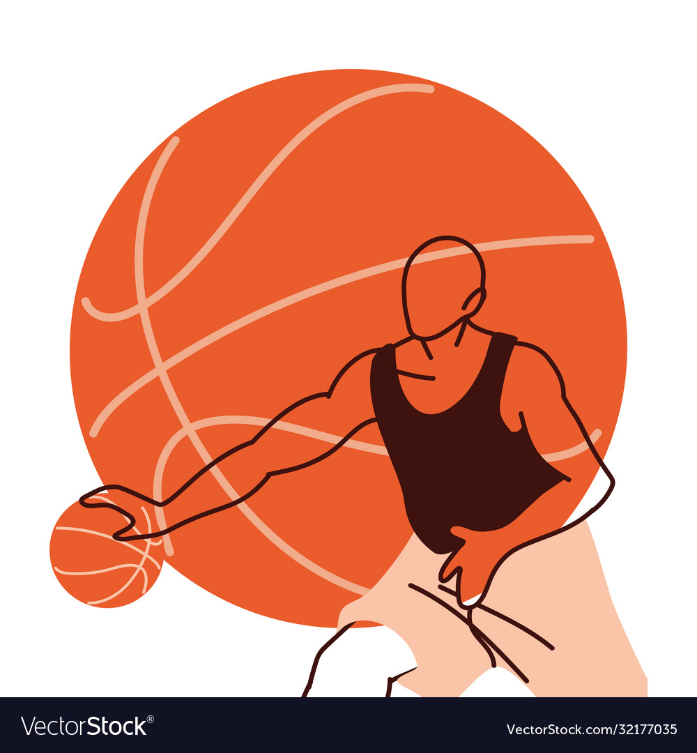 Basketball player man with ball design Royalty Free Vector