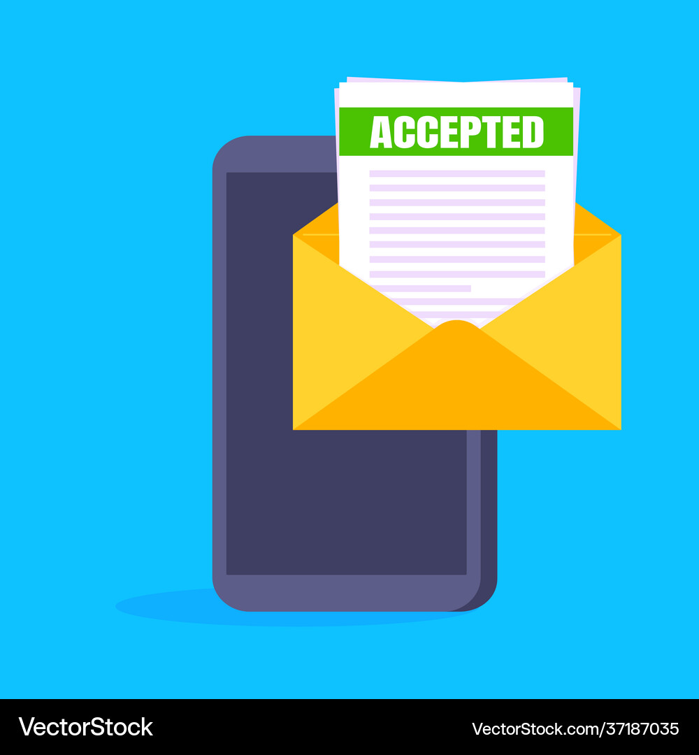 College or university acceptance letter Royalty Free Vector