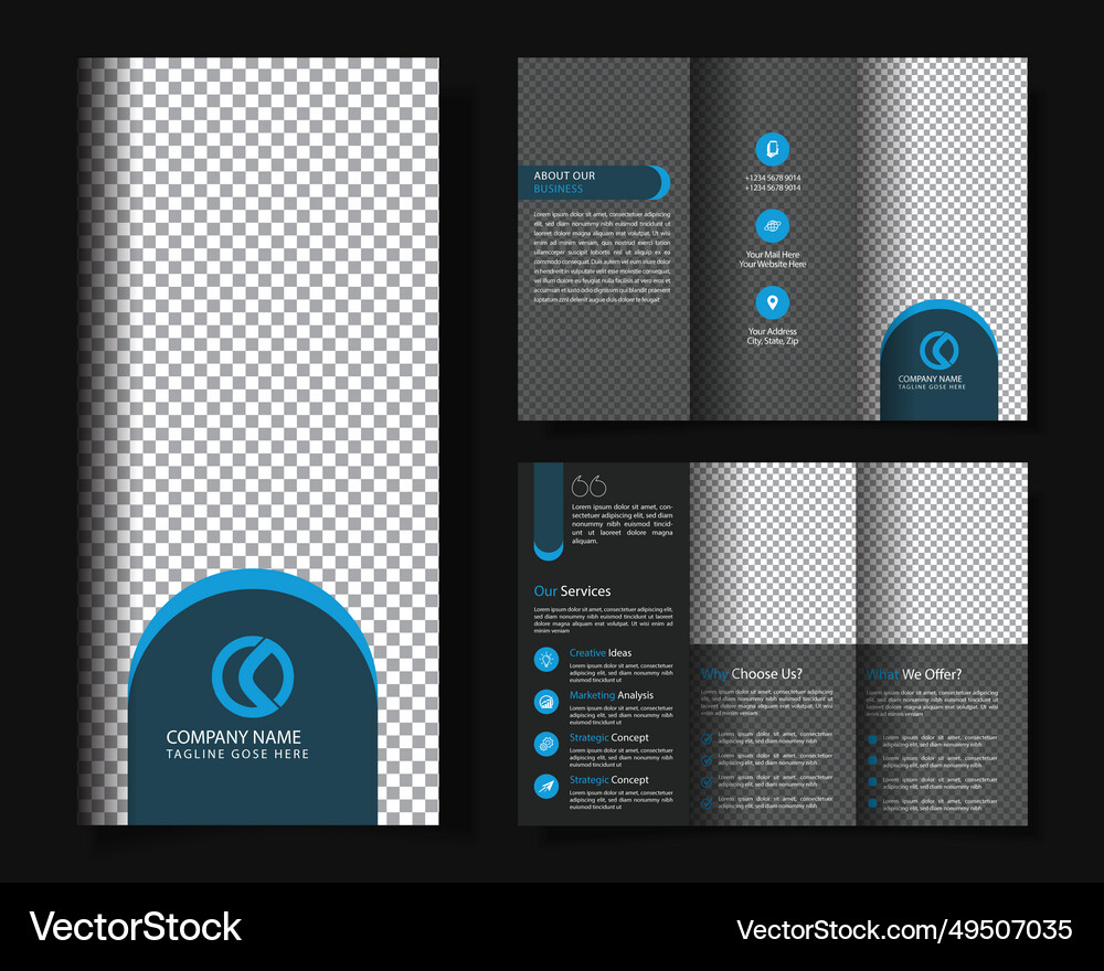 Creative corporate business tri-fold brochure Vector Image