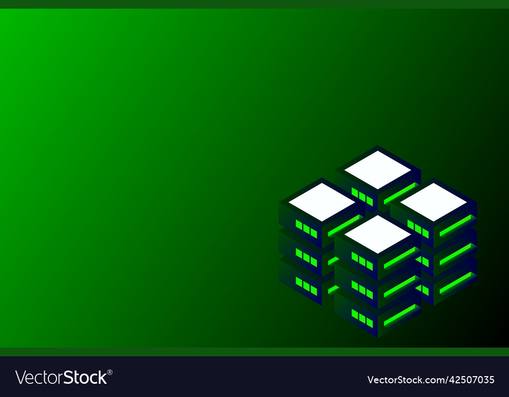 Datacenter Isometric Abstract 3d Hosting Server Vector Image