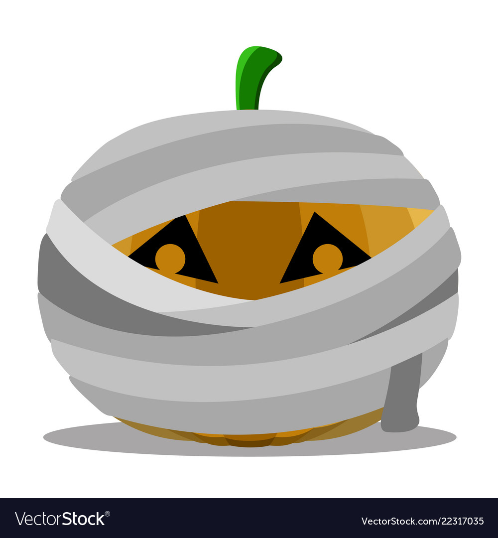 Isolated mummy halloween pumpkin Royalty Free Vector Image