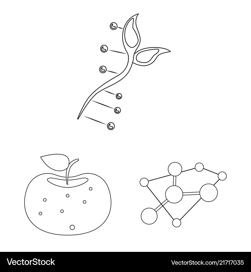 Isolated object genetic and plant symbol set Vector Image