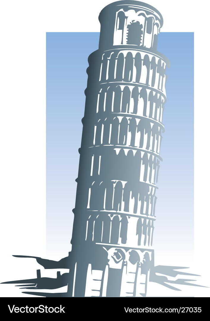 Leaning tower pisa Royalty Free Vector Image - VectorStock