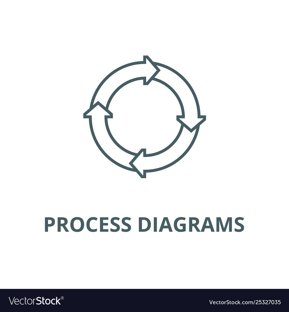 Process diagrams line icon linear concept Vector Image