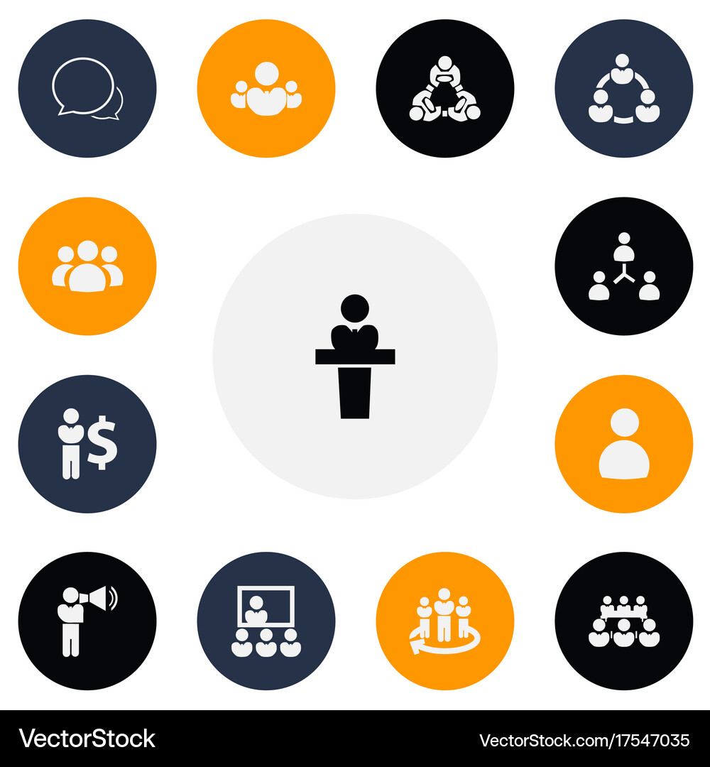 Set of 13 editable community icons includes Vector Image