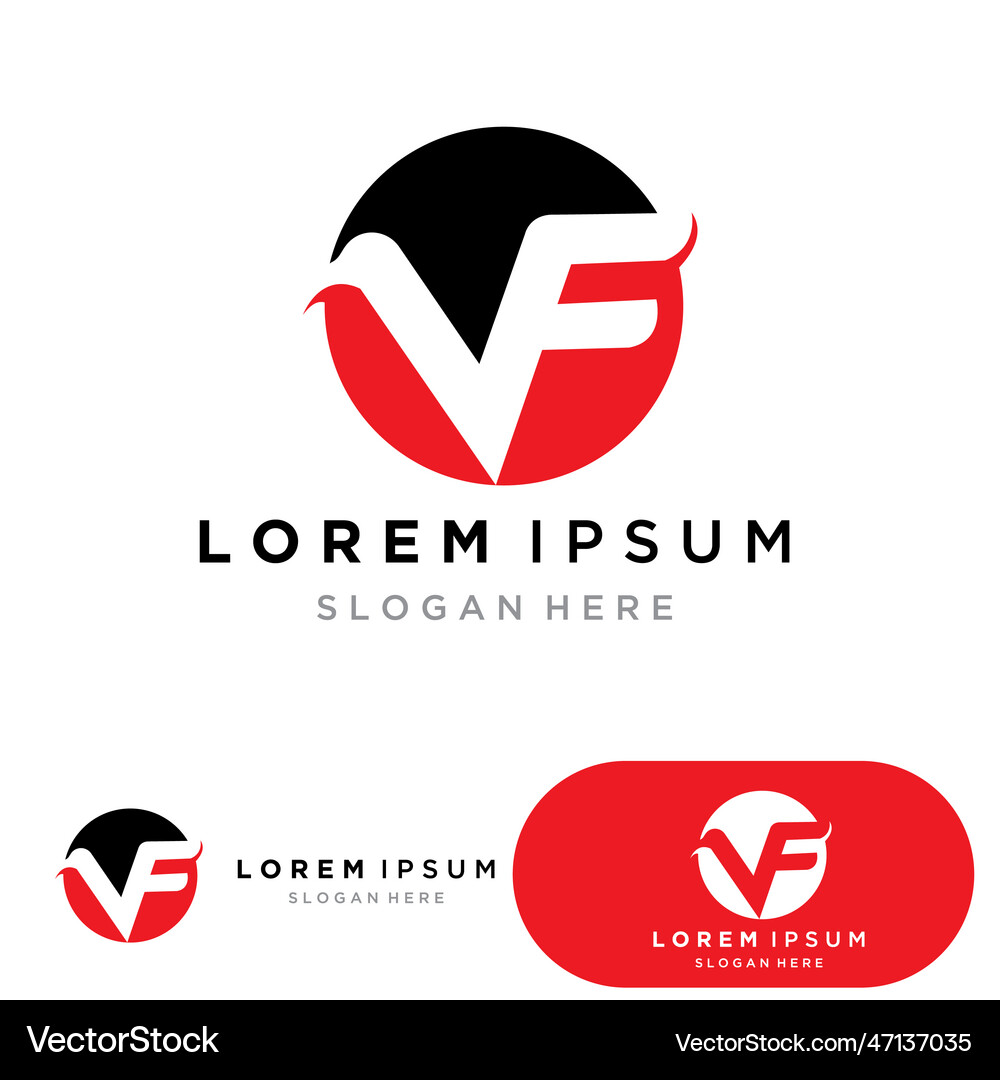 Vf letter logo and symbol template Royalty Free Vector Image