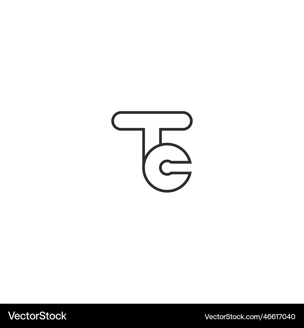 Alphabet initials logo ct tc c and t Royalty Free Vector