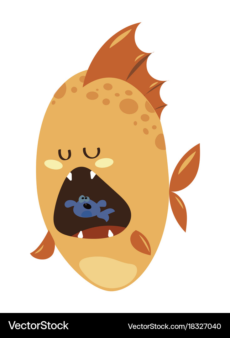 Cartoon fish funny sea Royalty Free Vector Image
