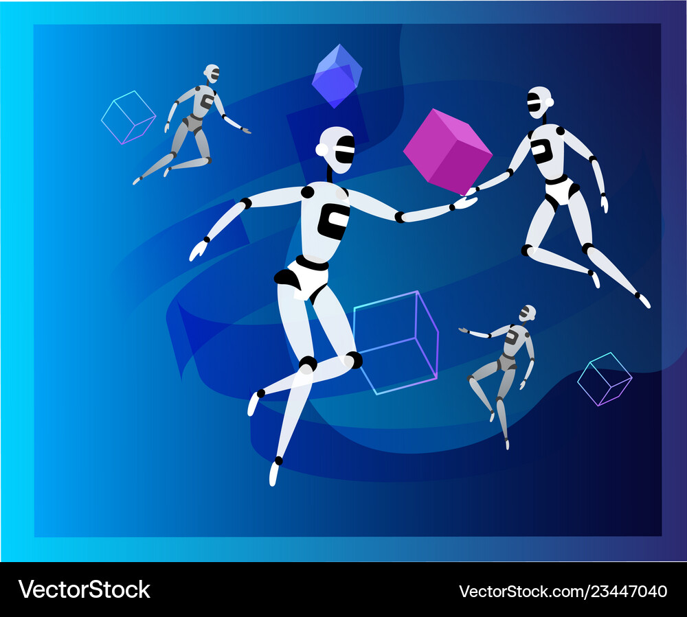 Concept of artificial intelligence and cyber Vector Image