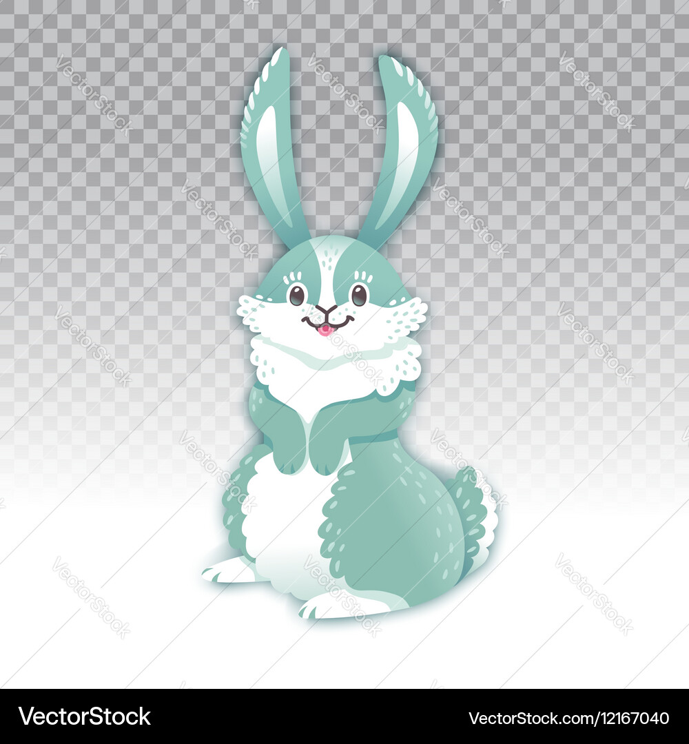 Cute rabbit cartoon waving hand Royalty Free Vector Image