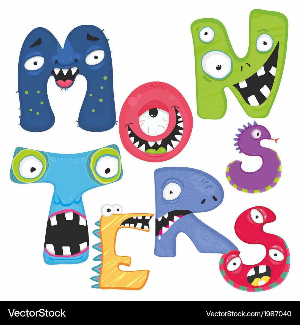 Halloween Monster Alphabet Set Royalty Free Vector Image