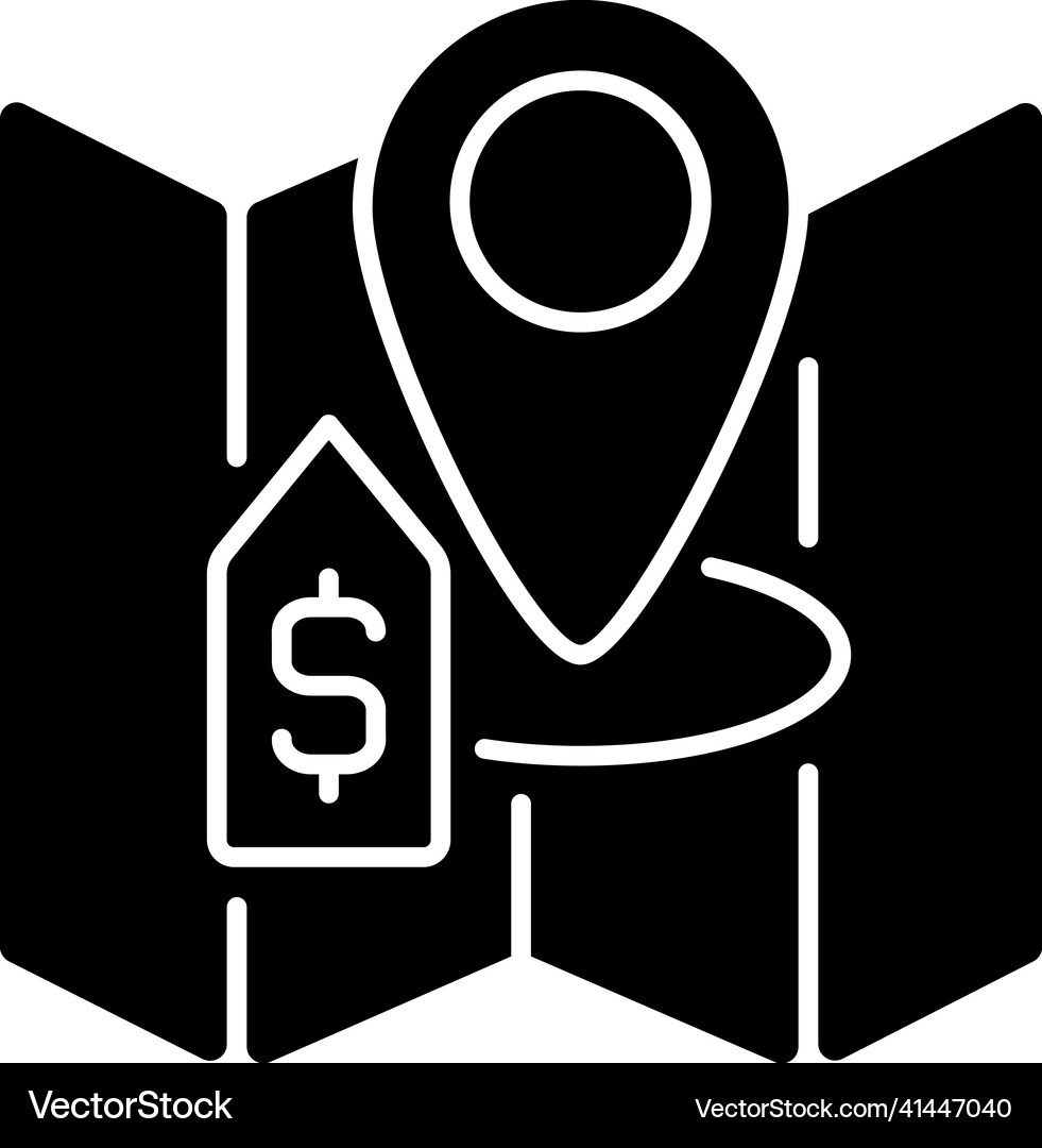 Land selling black glyph icon Royalty Free Vector Image