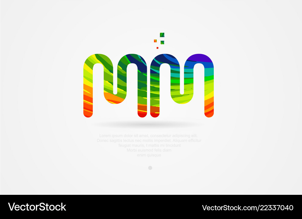 Mm m rainbow colored alphabet letter logo Vector Image