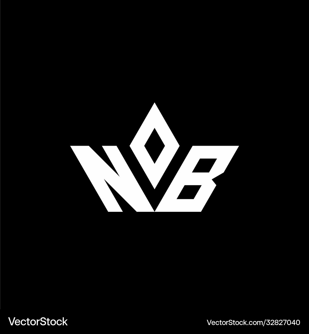 Nb monogram logo with crown shape luxury style Vector Image