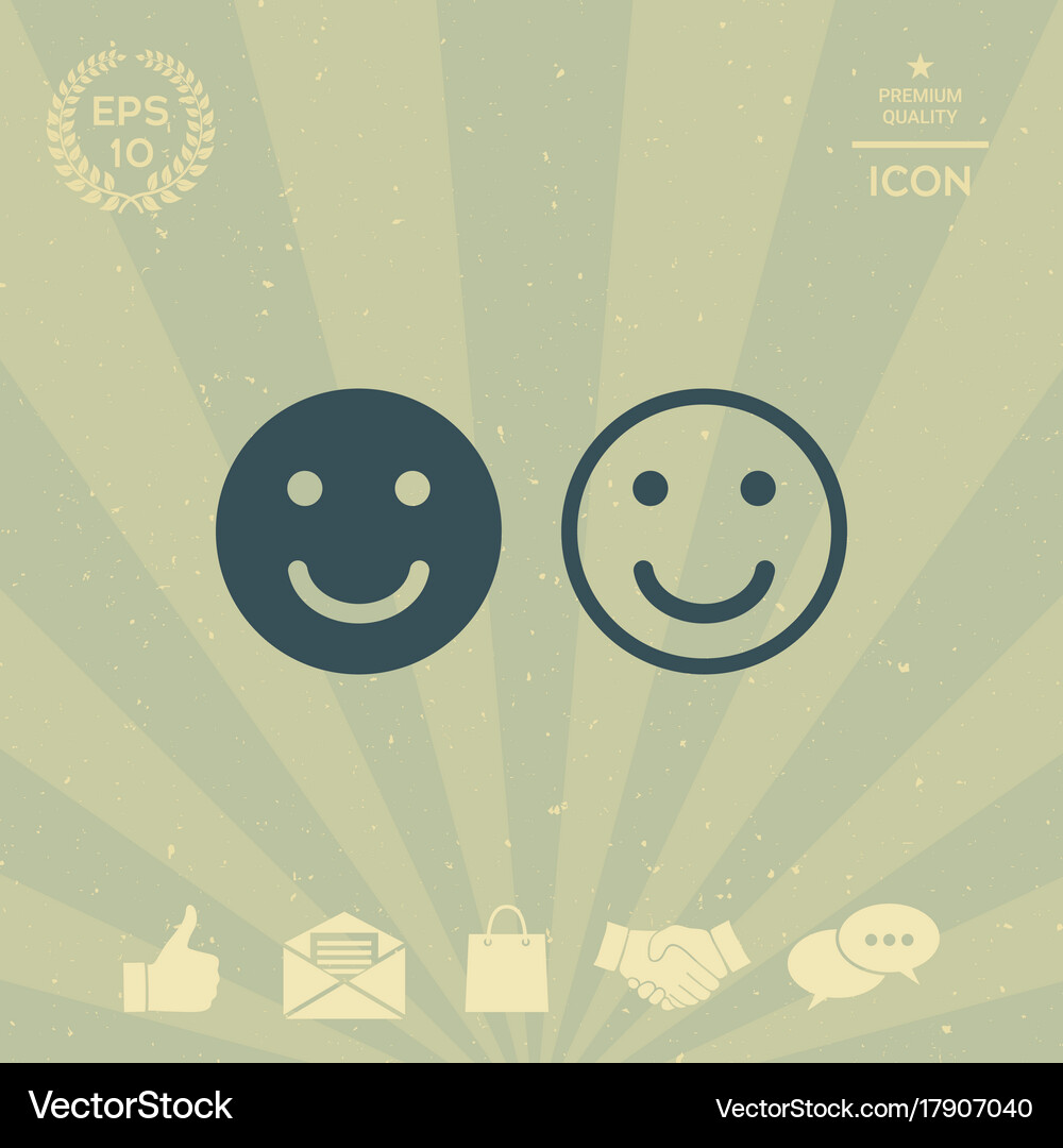Smile icon happy face symbol for your web site Vector Image