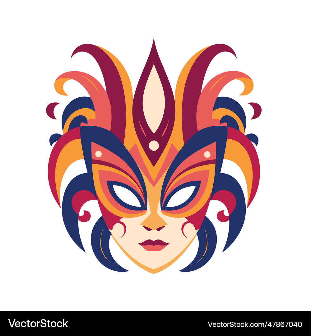 Venice carnival mask isolated on white background Vector Image
