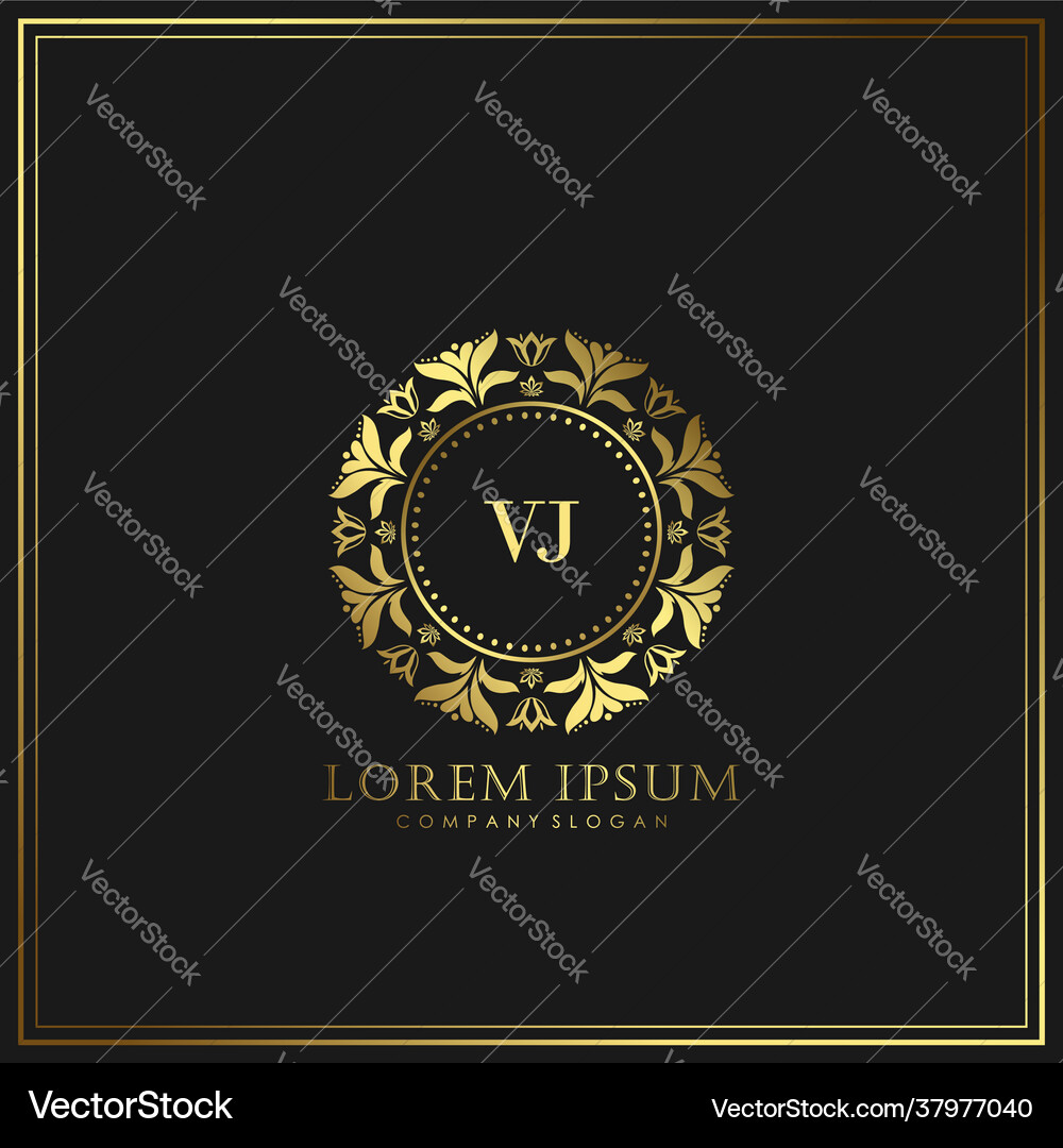 Vj initial letter luxury logo template in art Vector Image