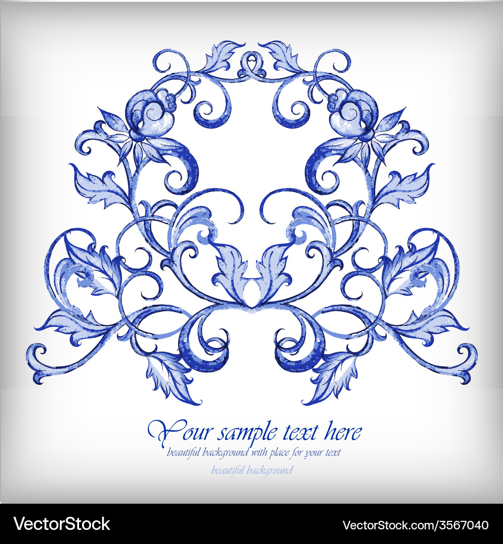 Watercolor blue background details Royalty Free Vector Image
